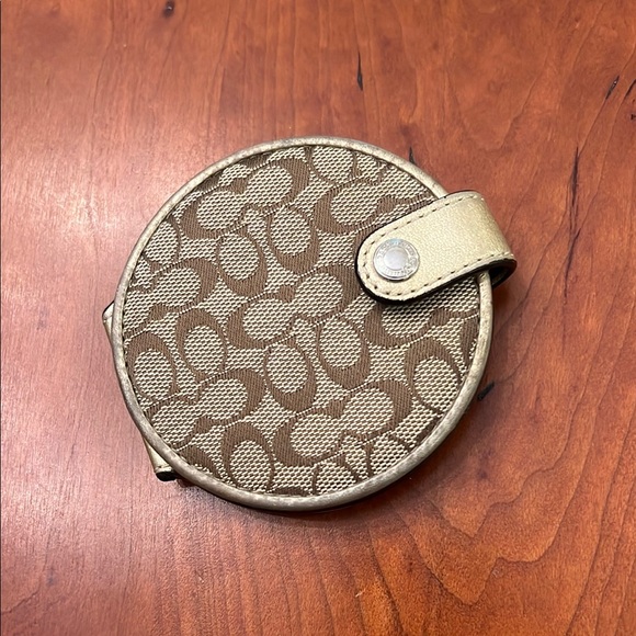 Coach | Other | Coach Mirror Compact In Signature C Logo Pattern With ...